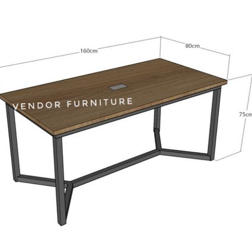 Jual Meja Meting Minimalis HPL Industrial Kaki Besi Meeting Table ...