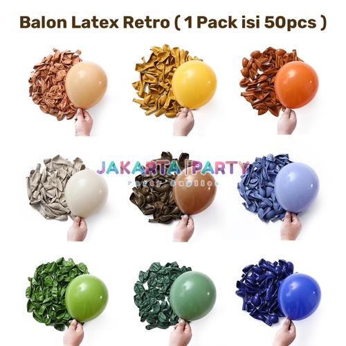 Promo Balon Latex Retro 1 Pack 50 Pcs / Balon Latex Vintage / Balon ...