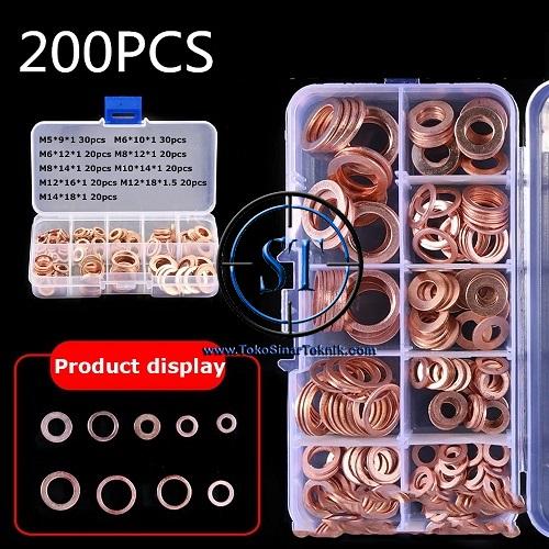 Jual 200 PCS Copper Washer Ring Tembaga Kuningan Baut Gasket Bolt Nut ...