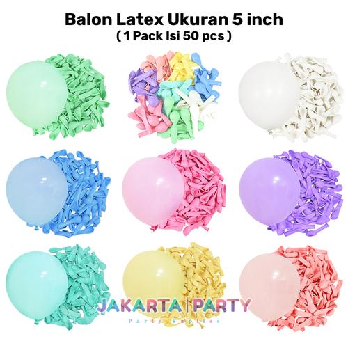 Jual Balon Latex Macaron 5 inch 1 Pack Isi 50 Pcs / Balon Pastel Per ...