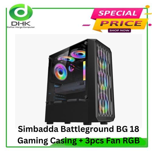 Jual Simbadda Battleground BG 18 Gaming Casing + 3pcs Fan RGB - Jakarta ...