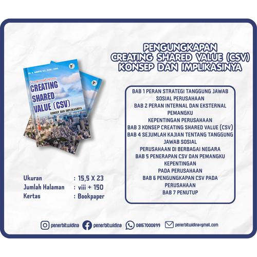 Jual BUKU PENGUNGKAPAN CREATING SHARED VALUE (CSV) KONSEP DAN ... Jual BUKU PENGUNGKAPAN CREATING SHARED VALUE (CSV) KONSEP DAN ...