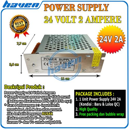 Promo POWER SUPPLY 24V 20A / PSU 24V 20A SWITCHING POWER - 24V 2A ...