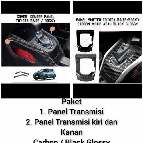 Jual paket panel transmisi toyota raize rocky carbon black glossy ...