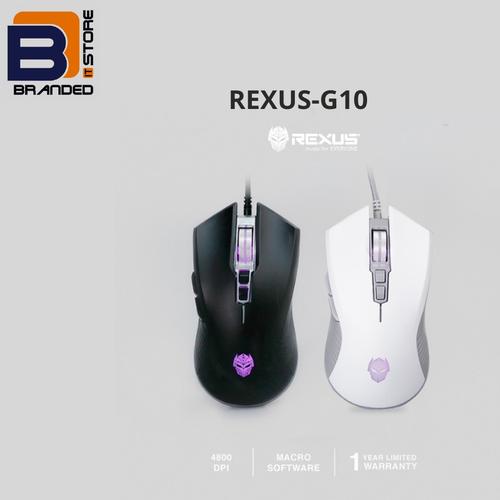 Jual REXUS XIERRA G10 WIRED Gaming Mouse ORIGINAL - White & Black ...