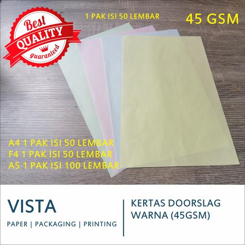 Jual Kertas Doorslag / Duslah Warna F4/A4/A5, 45 Gsm, 45 gram - A4 ...