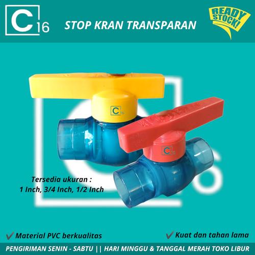 Jual Ball Valve PVC ABS Transparant 1/2" 3/4" 1" Stop kran Air ...