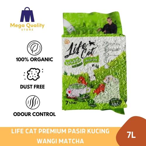 Jual Life Cat Premium Pasir Tofu Soya Cat Litter Wangi Matcha 7L ...