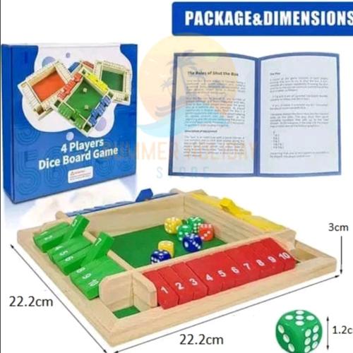 Promo Shut the box dice board game permainan papan kayu mainan edukatif ...