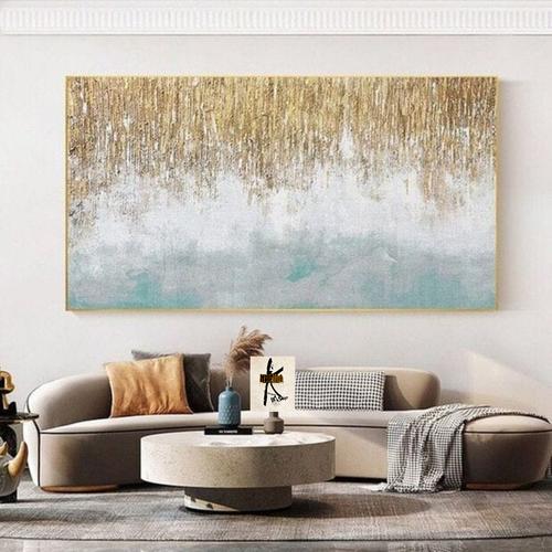 Jual Lukisan Abstrak Texture Hujan Emas Mewah Ukuran 200cmx100cm Frame ...