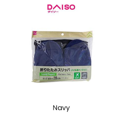 Jual Daiso Folding Slippers -Pile Fabric - Plain - 28cm - - Navy ...
