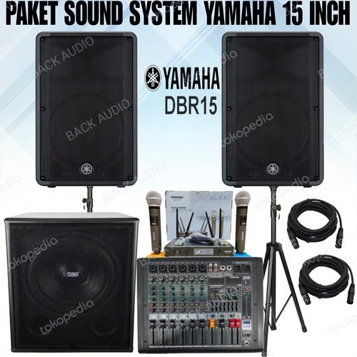 Promo PAKET SOUND SYSTEM INDOOR DAN OUTDOOR SPEAKER YAMAHA DBR 15 AKTIF ...