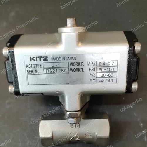 Jual Kitz Pneumatic Actuactor C1 With Ball Valve 1/2" Stanless Stell ...