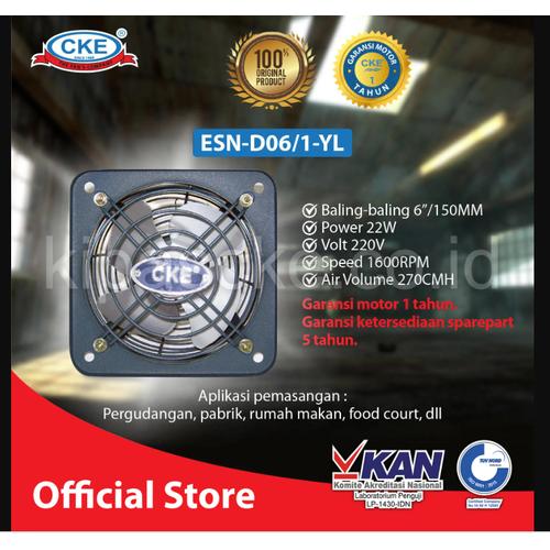 Jual [ESN-D06/1] EXH FAN STD DBN 6 /1PH (APK15-3)22W/1400-1800RPM/150mm ...