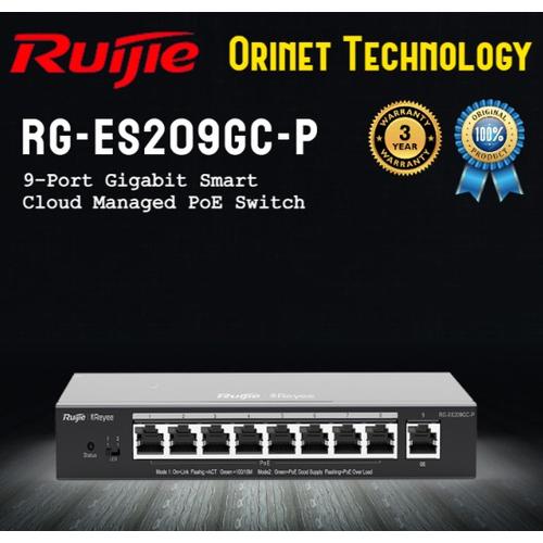 Jual RUIJIE RG-ES209GC-P 9-Port Gigabit Smart Cloud Managed PoE Switch ...