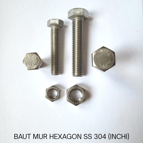 Jual Baut Mur Hexagon Stainless Steel 304 5/16" x 1" - Jakarta Barat ...
