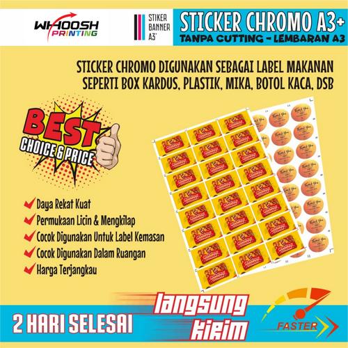 Jual CETAK STIKER CROMO A3+ - Jakarta Barat - whoosh printing | Tokopedia