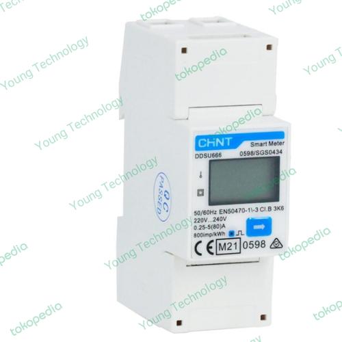 Jual Chint DDSU666 230V 5(80)A 2P 1P2W Modbus NO DIN-Rail meter ...
