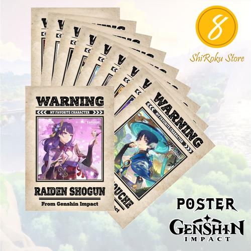 Jual Koleksi Poster Anime Game Genshin Impact - Ganyu Hu Tao Zhongli ...