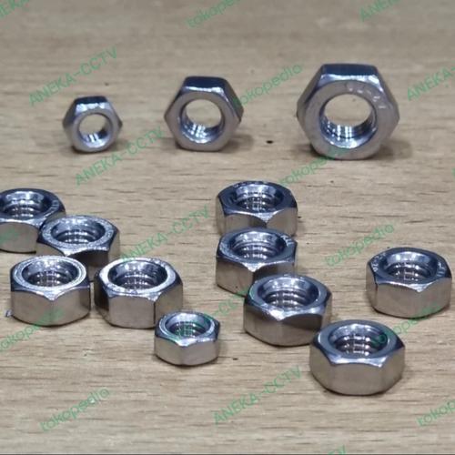 Jual mur stainless M3 M4 M6 M8 M10 mur hex nut 304 stainpess baut mur ...
