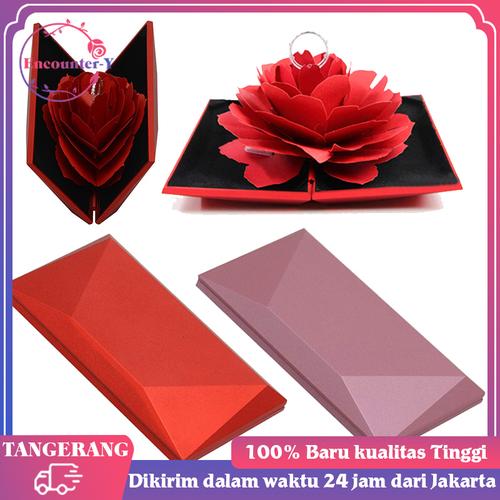 Jual Kotak Cincin Mawar Pop up Box Cincin Nikah Lamaran Rose Gift Box ...