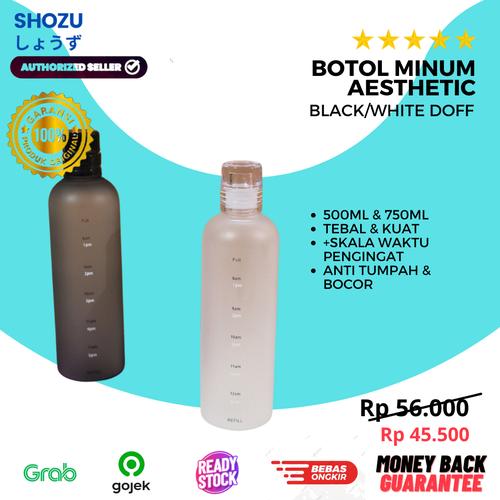 Jual Botol Minum Aesthetic Kaca Doff Botol Susu 500ML Dengan Penanda ...