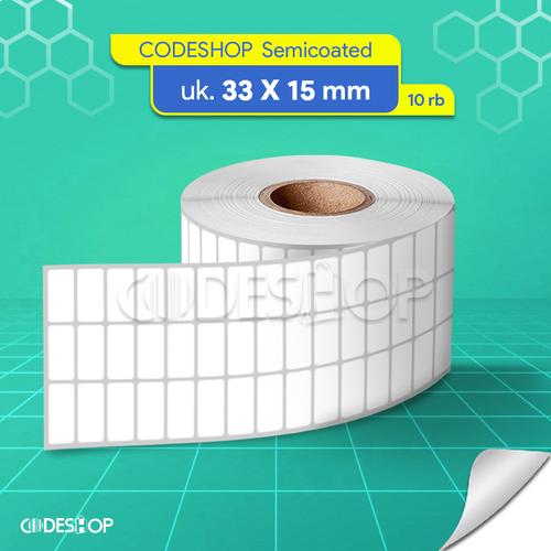 Jual Codeshop Label Semicoated 33x15 mm 3 Line Core 1 inch isi 10000 ...