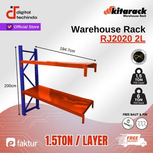 Promo KITARACK RJ2020 Warehouse Rack Heavy Duty 2 Meter Rak Gudang 1.5 ...