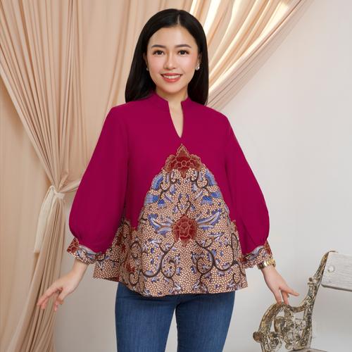Jual Batik Kultur Tops - STAT - Gunungan Beras Wutah in Deep Fuchsia ...