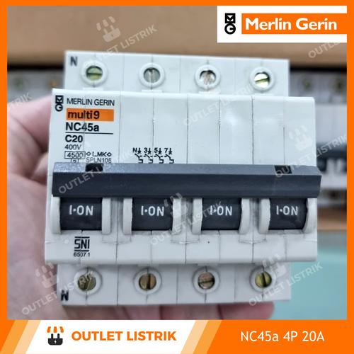 Jual MCB NC45a 4P 20A 4.5ka Multi 9 Merlin Gerin MG Original Schneider ...