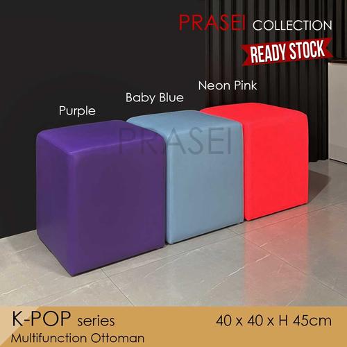 Jual K-Pop Puff Bench Ottoman Kursi Kotak Kulit Warna Warni - Purple ...
