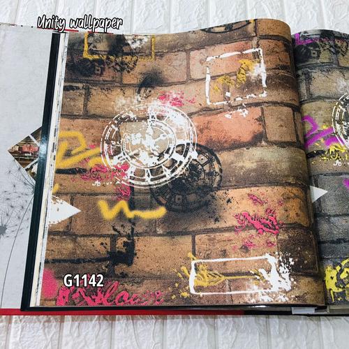 Jual WALLPAPER DINDING MOTIF BATU BATA CORETAN ABSTRAK MODERN SALE ...