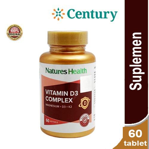 Promo NATURES HEALTH VITAMIN D3 COMPLEX MEGNESIUM + D3 + K2 60 SOFTGELS ...