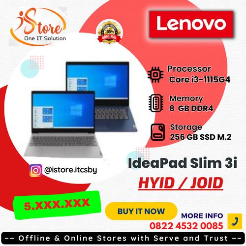 Jual LENOVO IDEAPAD SLIM 3 IP3 HYID/J0ID_CORE I3-1115G4/8GB/SSD256/W11+OHS - SILVER, NO BUNDLE ...