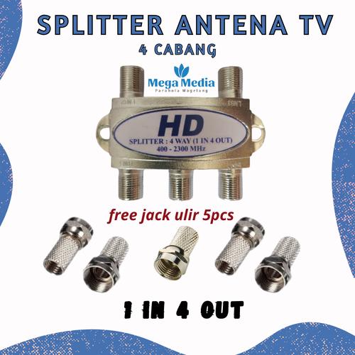 Jual Splitter antena TV Digital cabang 4 CATV pembagi sinyal digital - Kab. Magelang - Mega ...