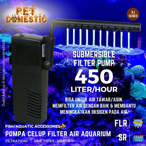 Jual INTERNAL MINI FILTER AIR MANCUR POMPA AQUARIUM KECIL HJ-611B 450L ...