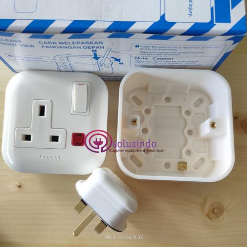 Jual Panasonic STOPKONTAK AC KOMPLIT SET OUTBOW WBJ1214W-3K Tipe Wide ...