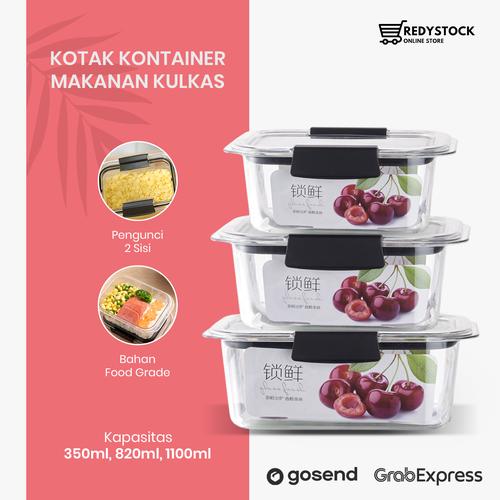 Jual Kotak kontainer makanan kulkas airtight storage container box pet ...