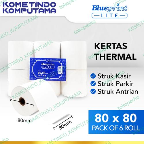 Jual 80x80P Kertas Thermal Paper BLUEPRINT LITE - 1 Roll Kertas Struk ...