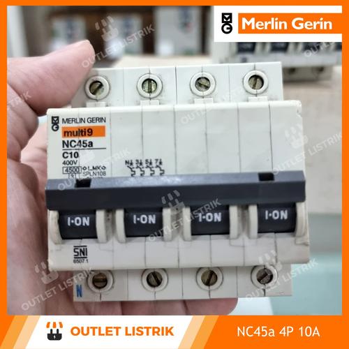 Jual MCB NC45a 4P 10A 4.5ka Multi 9 Merlin Gerin MG Original Schneider ...