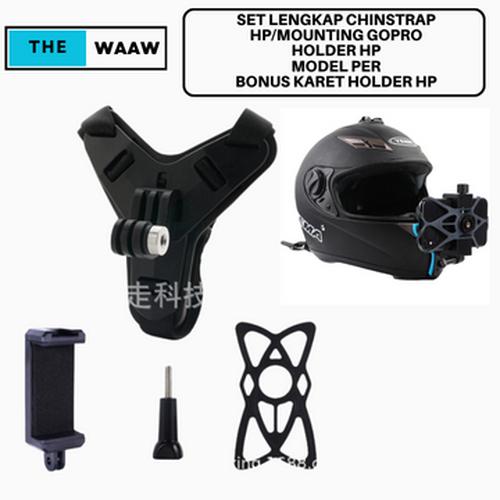 Jual chin mount helm strap bracket motovlog action cam HP Holder Chin ...