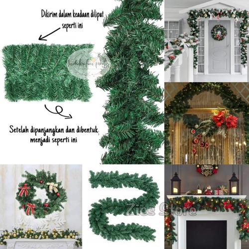 Jual Garland Natal PVC / Hiasan Dekorasi Christmas Garland Polos 2,7M ...