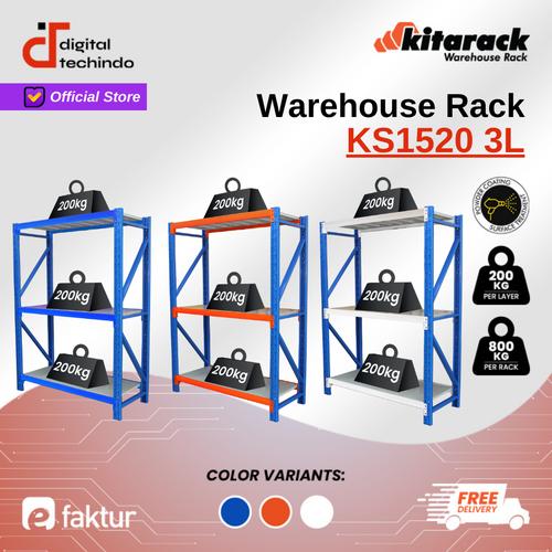 Promo KITARACK KS1520 Warehouse Rack 3 Layer Light Duty Rak Gudang P 1 ...