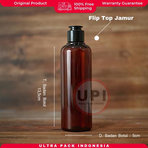 Jual BOTOL PET BR 250ML AMBER & FLIPTOP JAMUR HITAM - Kota Tangerang - ULTRA PACK INDONESIA ...
