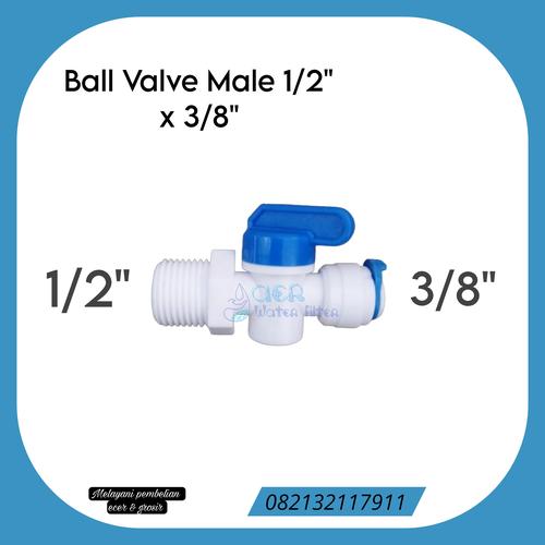 Jual Quick Joint Connector RO Hand Ball Valve Male 3/8" x 1/2" - Kota ...