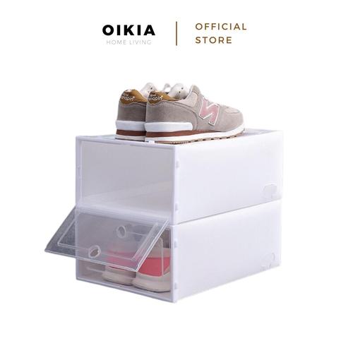 Jual OIKIA Kotak Sepatu Lipat Transparan Tebal Shoes Storage Box ...