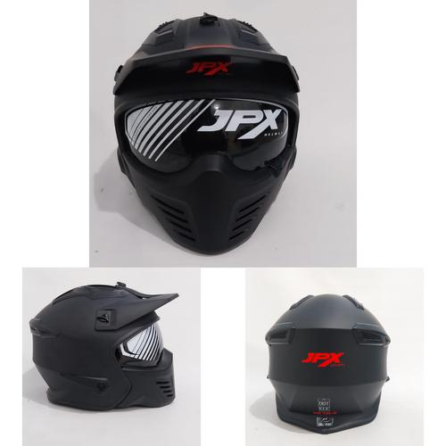 Jual Helm JPX FullFace JPX MX 726 R SOLID (ANEKA WARNA) ongkir 2kg - Black Doff/Red, XXL ...