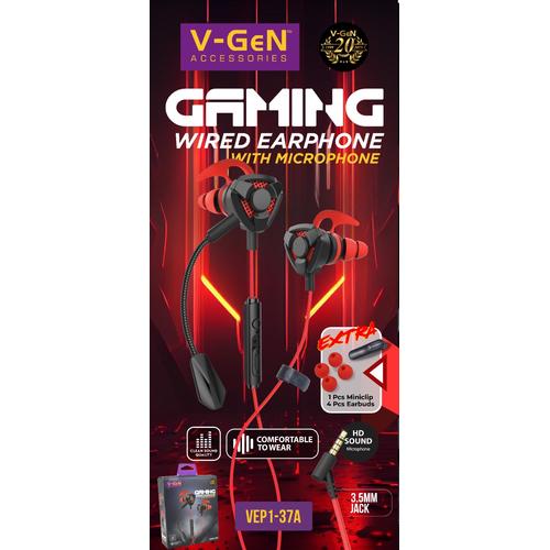 Jual Earphone Gaming Stereo V-GeN VEP1-37A L shaped jack with ...