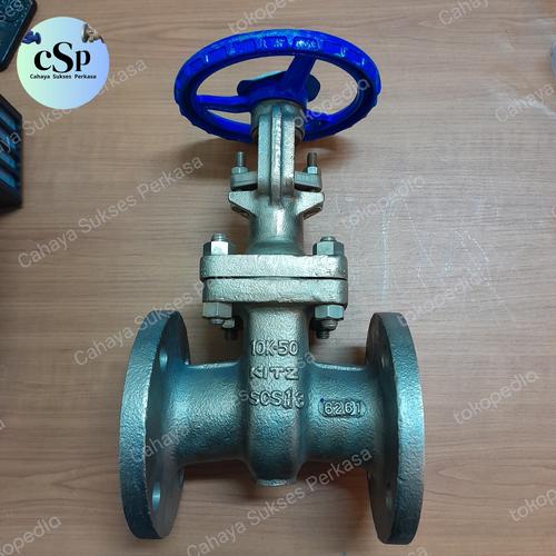 Jual GATE VALVE 2" INCH DN50 SS304 SCS13 STAINLESS 304 AS NAIK JIS 10K ...