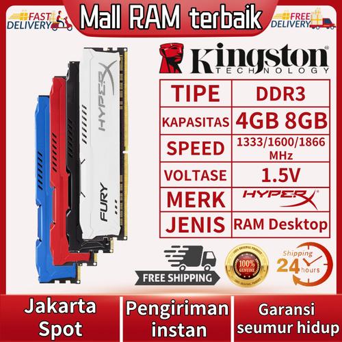 Jual RAM KINGSTON HYPERX GAMING DDR3 4GB 8GB 1333/1600/1866MHz 12800 RAM PC - 8GB 15900/1866 ...